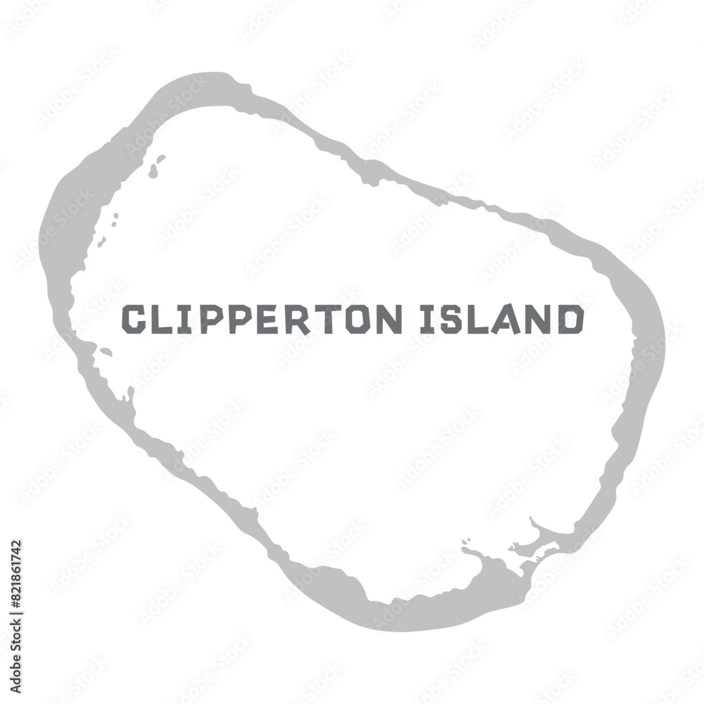 Clipperton island vector map illustration, country map silhouette. Flat ...