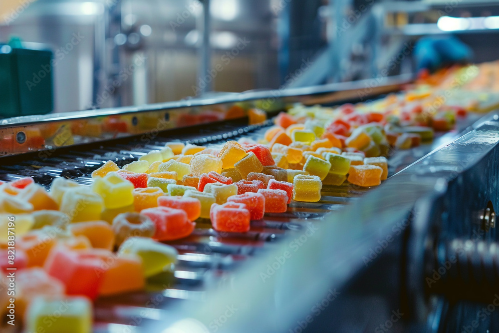 tape sweets, candied fruits, in the food industry, products ready for ...