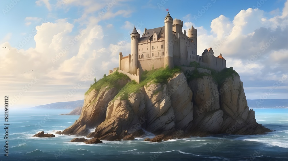 Historic Castle on a Cliff: Imagine a majestic historic castle perched ...
