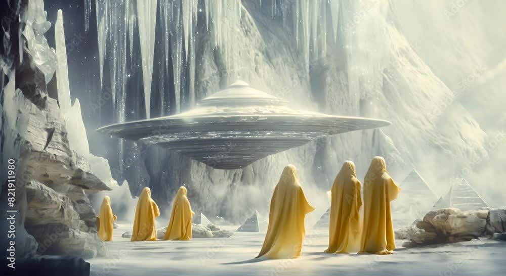 Atlantis alien priestesses wearing spiritual robes in a Maldives ...