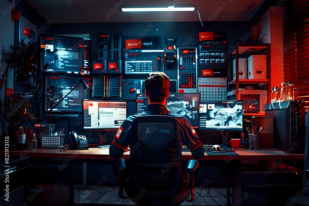 Data Entry Clerk managing data in the broader ecosystem Stock Photo ...