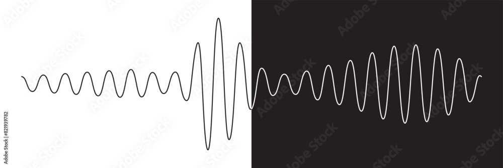 sound icon set. digital recorder voice audio wave vector symbol ...