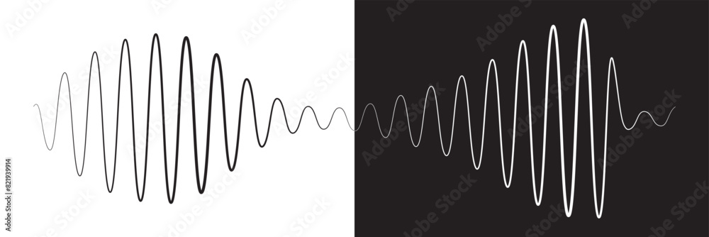 sound icon set. digital recorder voice audio wave vector symbol ...
