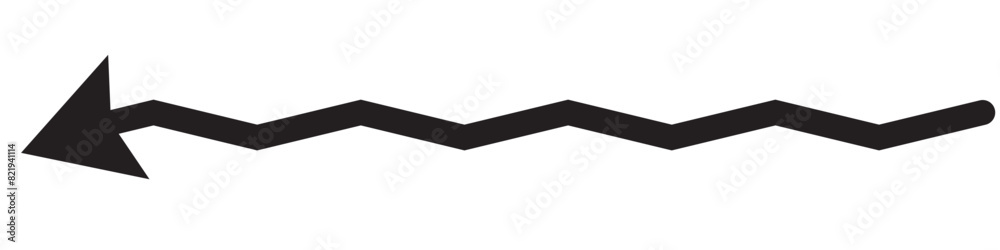 Zig zag arrow vector. Long wave or curve Arrow icon, vector. Big arrow ...