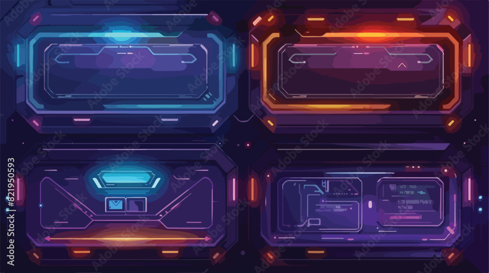 Space stream overlay game twitch ui frame. Streaming Stock Vector ...