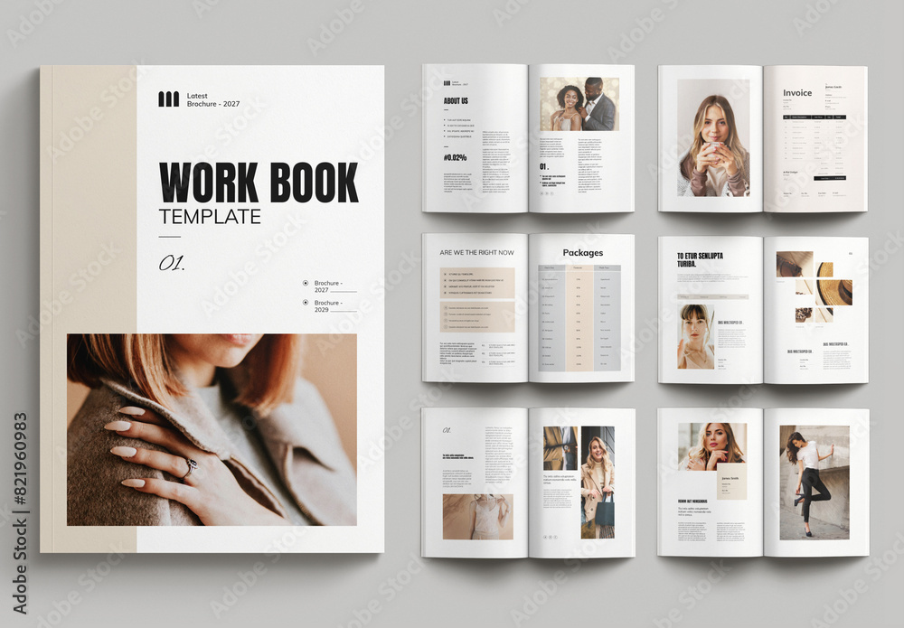 Work Book Template Stock Template | Adobe Stock