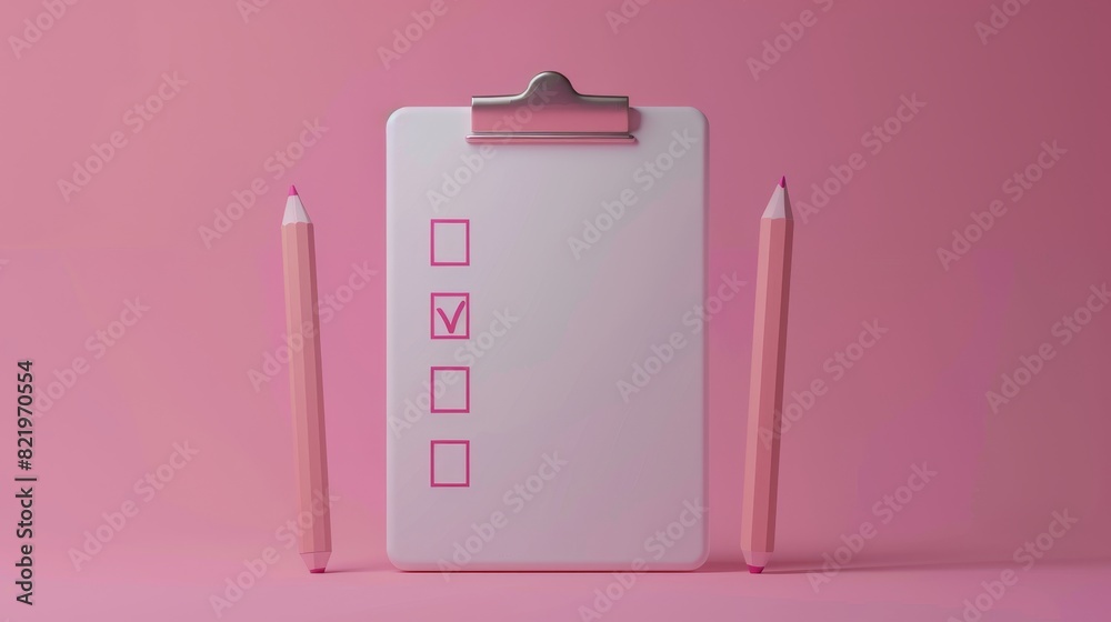 Task management white clipboard with pencil, efficient work on project ...