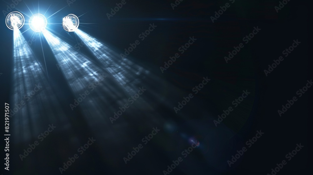 Stock photo of spotlights with glow effect isolated on black background ...