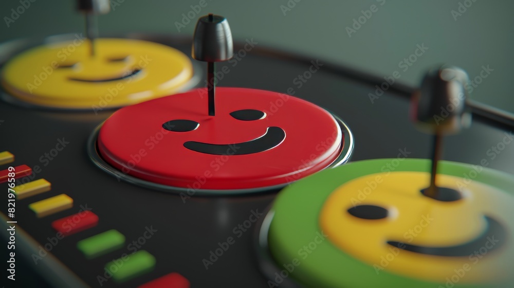 With a needle pointing to a green face, this smiley face meter measures ...