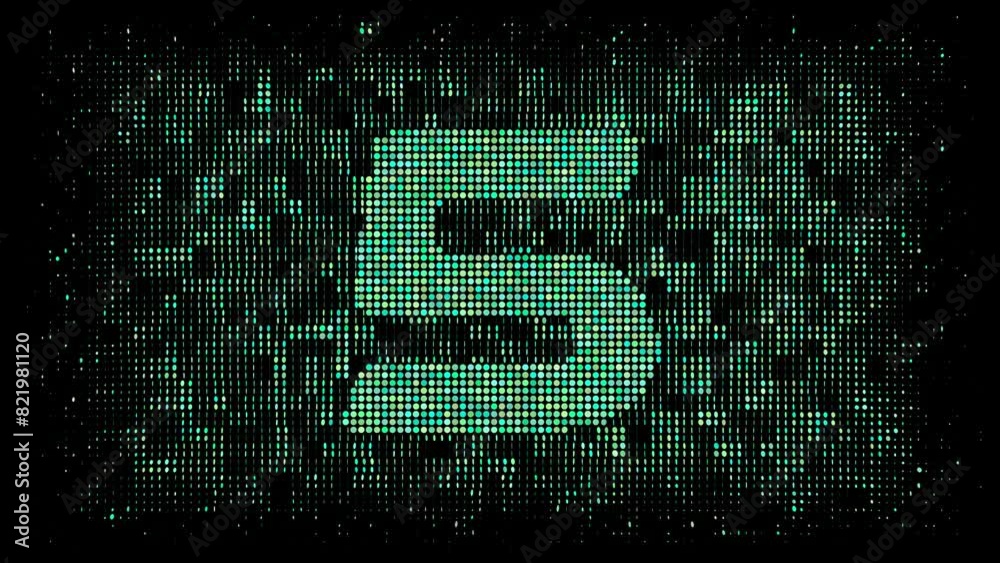 Digi 1 reveals through animated halftone texture in light green, teal ...