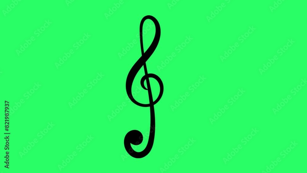 Treble Clef Green Screen Animation for Your Music Video Projects Stock ...