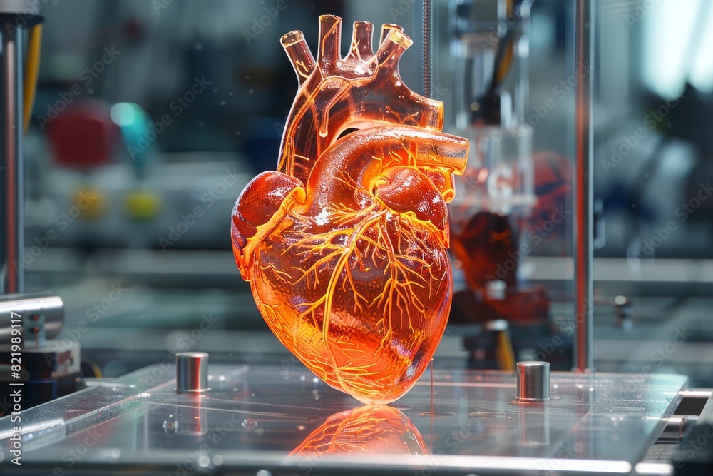 Creating artificial heart , medical 3D printing of heart model ...