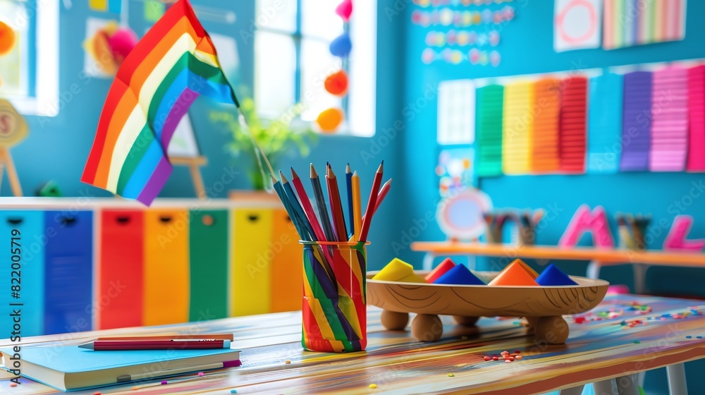 Rainbow Pride Flag in schools with GayStraight Alliances GSAs, pride ...