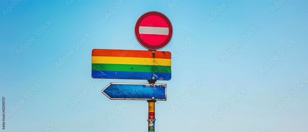 Rainbow Pride Flag in street signs in LGBTfriendly neighborhoods, pride ...