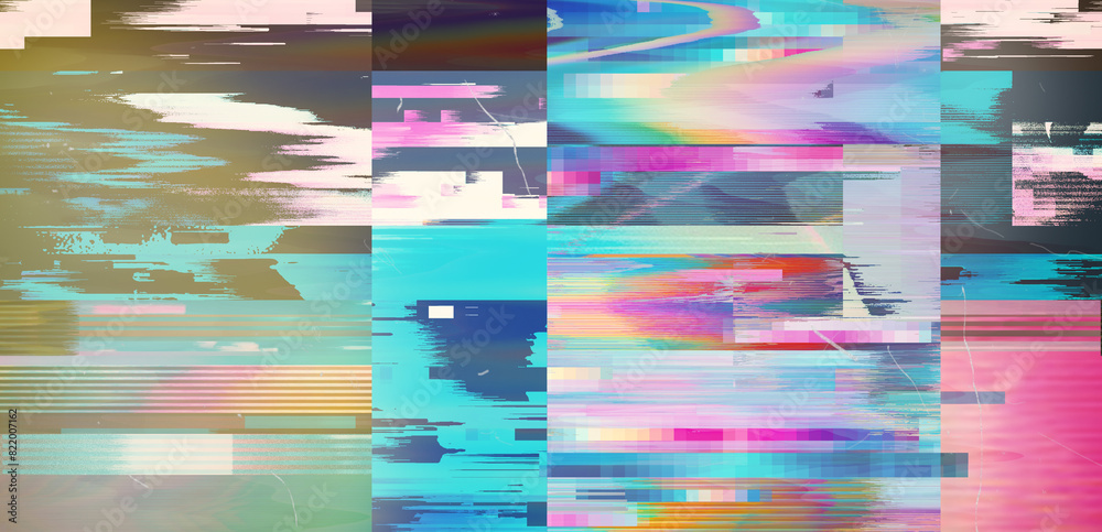 Vaporwave style background with datamoshing lo-fi effect and ...