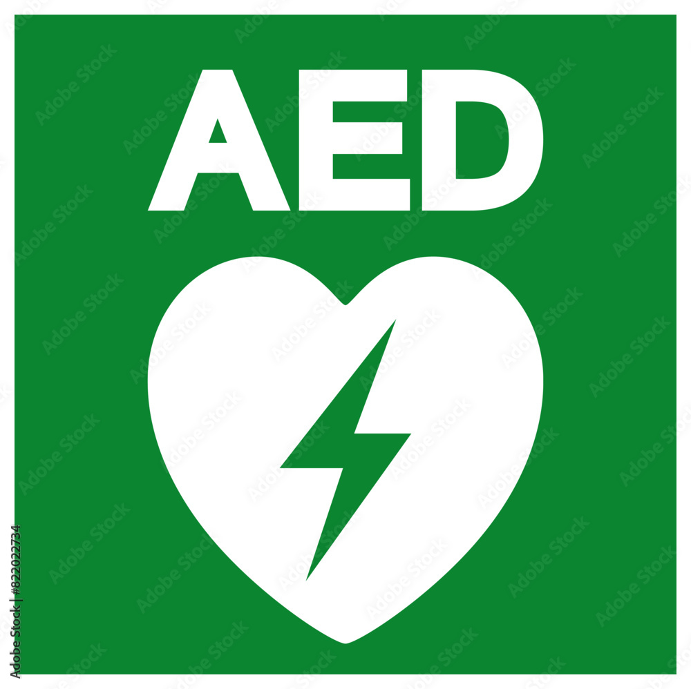 AED Automated External Defibrillator Symbol Sign, Vector Illustration ...