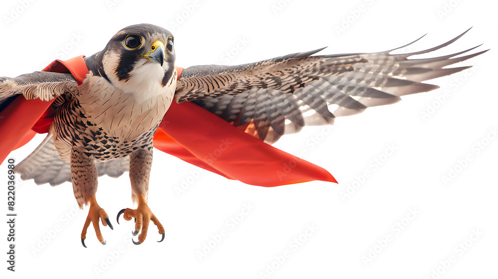 Sparrow dressed as a superhero isolated on a transparent background ...