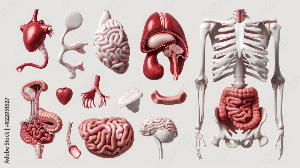 ภาพประกอบสต็อก Real human internal skeleton symbol, 3D figure of woman ...