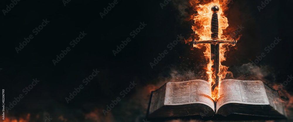 Sword of the spirit. Holy bible. For the word of God is living and ...