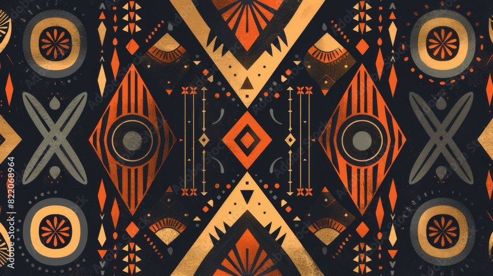 Tribal pattern background with bold geometric shapes and tribal motifs ...