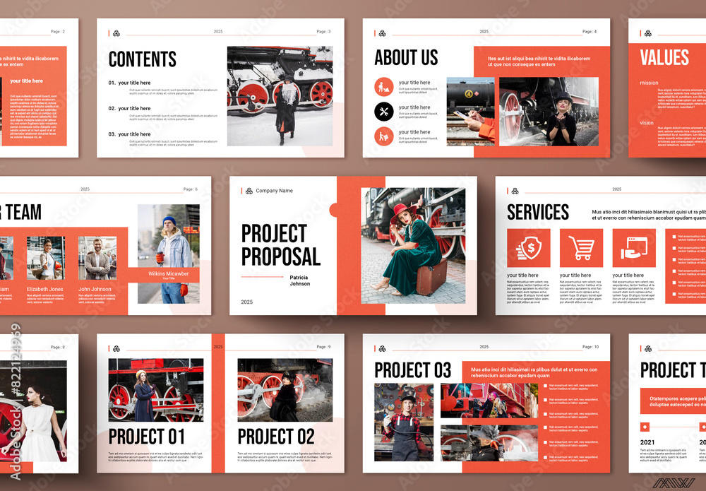 Project Proposal Presentation Layout Stock Template | Adobe Stock