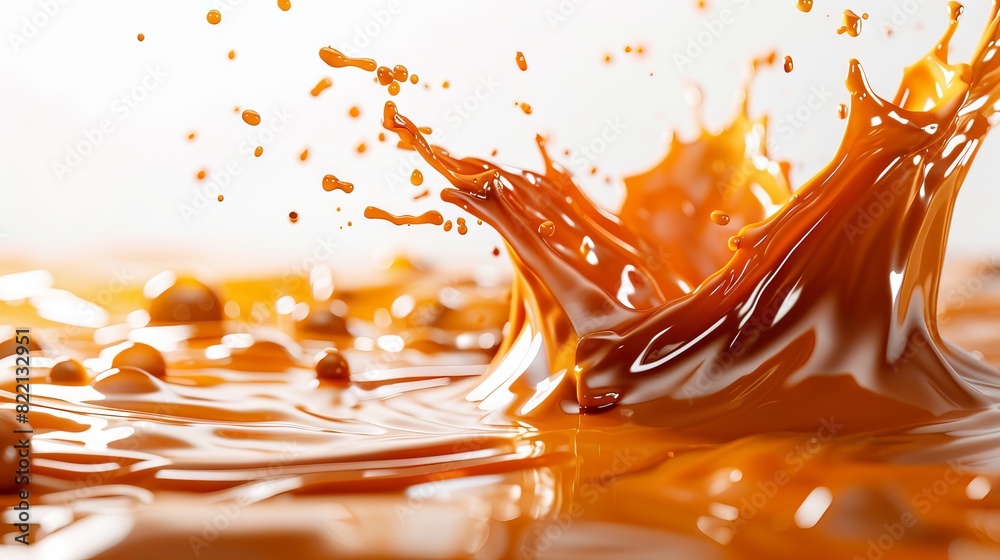 Caramel splash milk sauce chocolate liquid background cream explosion ...