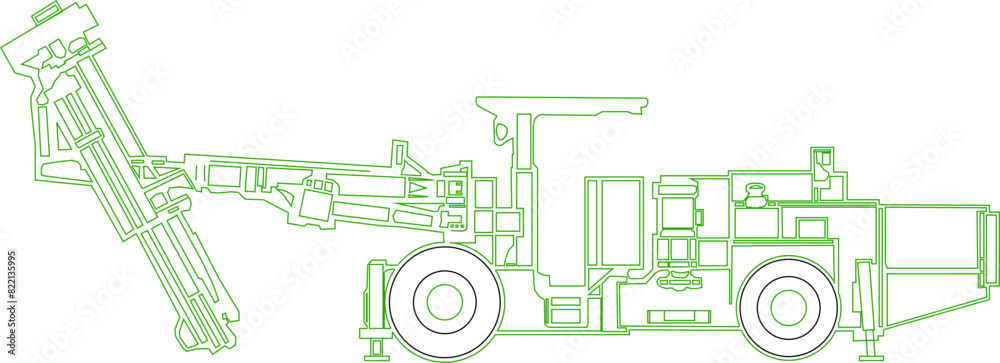 Vetor de vector illustration sketch design drawing of heavy equipment ...
