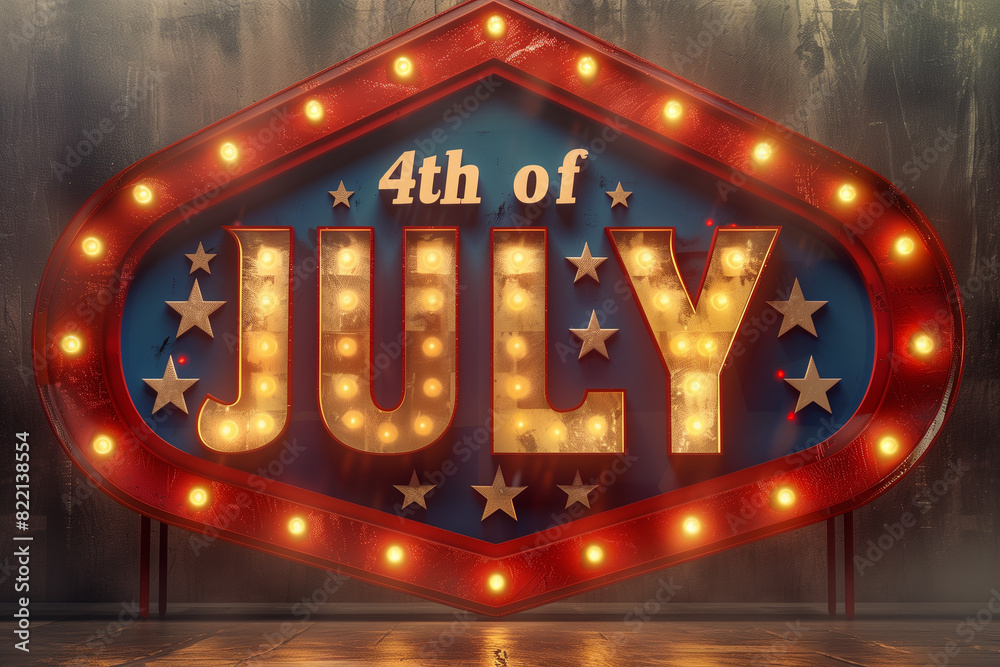 Patriotic vintage sign. Patriotic retro sign. 4th of july retro sign ...