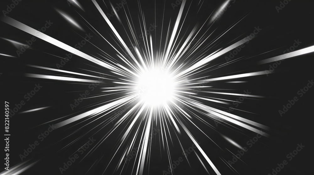 Abstract comic book flash explosion radial lines on transparent ...
