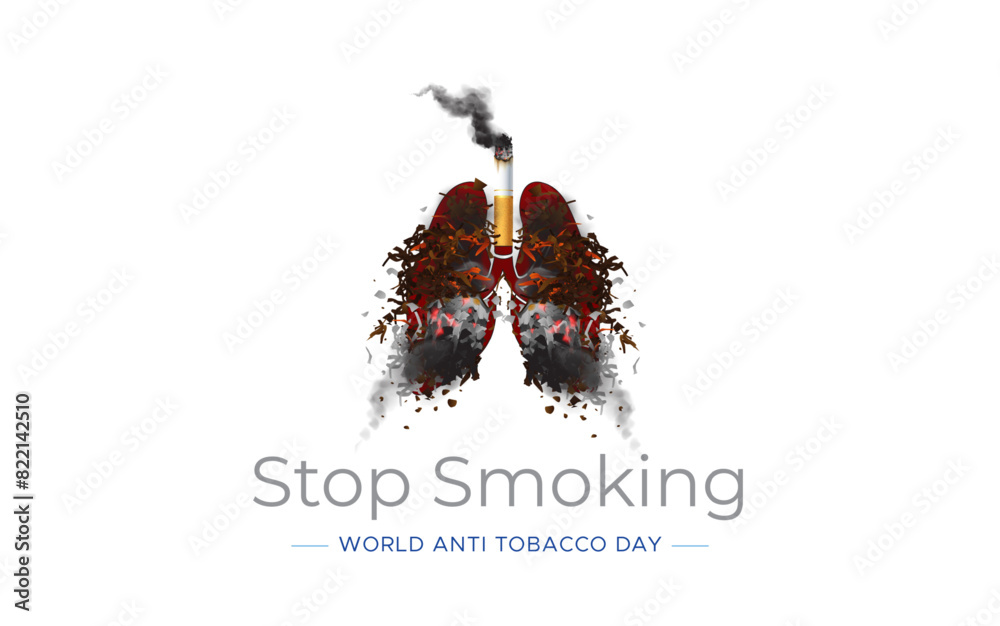 Stop smoking cigarette. World anti Tobacco Day creative concept. Quit ...