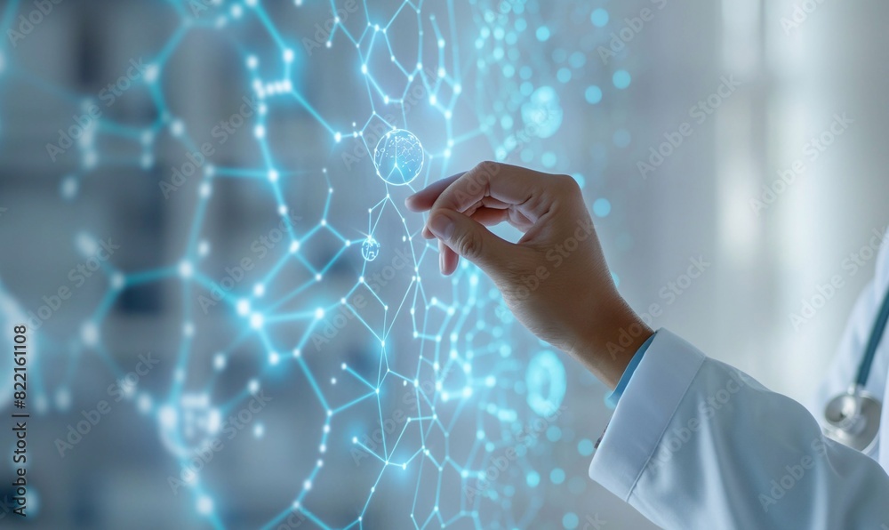 Doctor using advanced medical hologram technology data generative ai ...