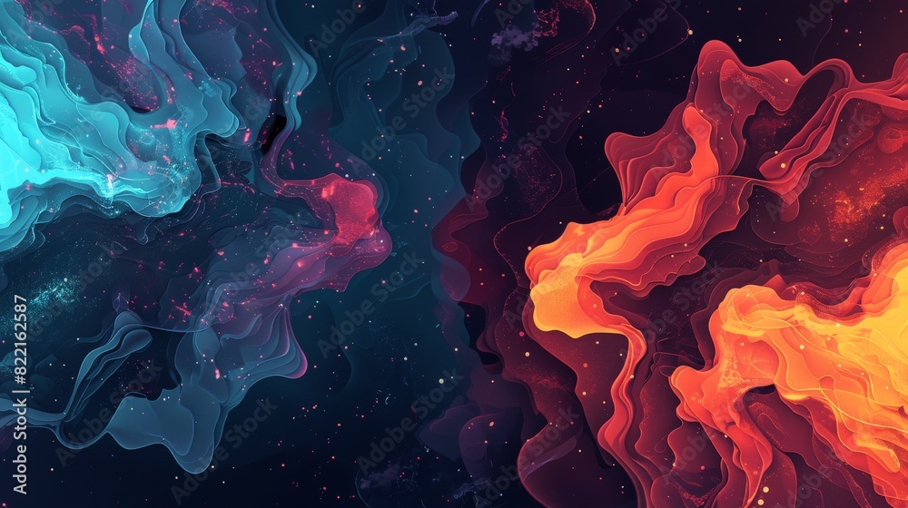 An abstract afterlife theme, with a background that features bright ...
