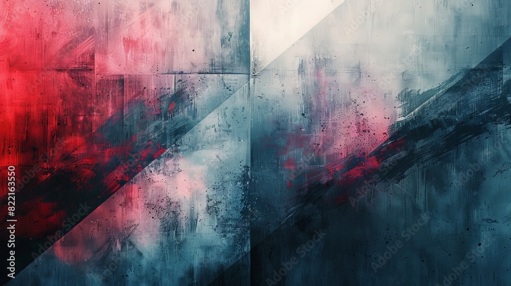 A duality-themed abstract background, with bold geometric shapes ...