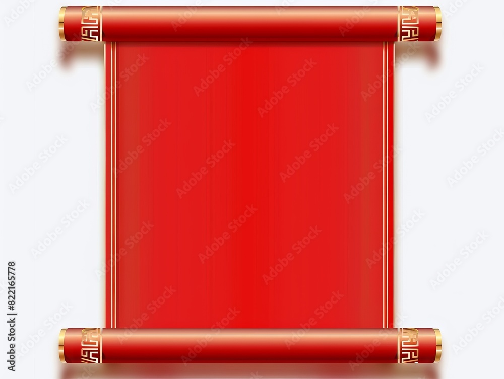 Realistic vector illustration of red scroll banner, Realistic vector illustration of red scroll ...