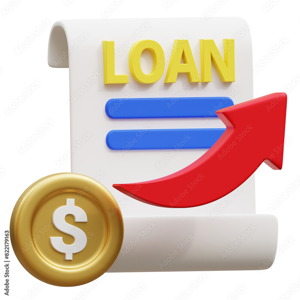Loan 3d, 3d icon, 3d illustration, style, render, rendering, Suitable ...
