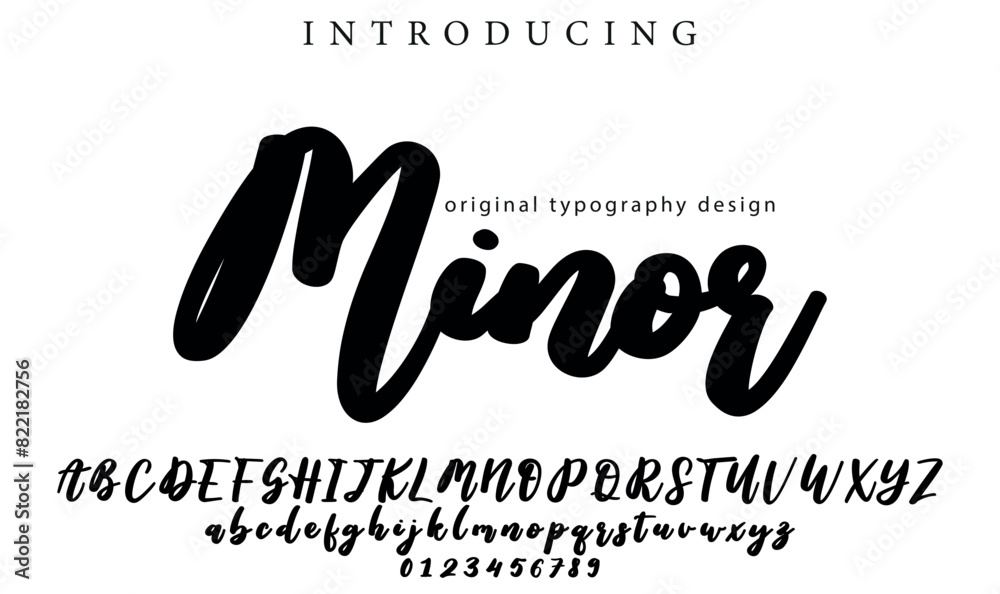 Minor Font Stylish brush painted an uppercase vector letters, alphabet ...