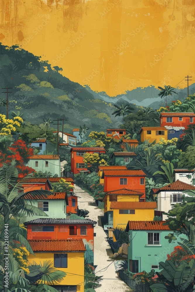 Visually rich illustration of architectural evolution from mud huts to ...