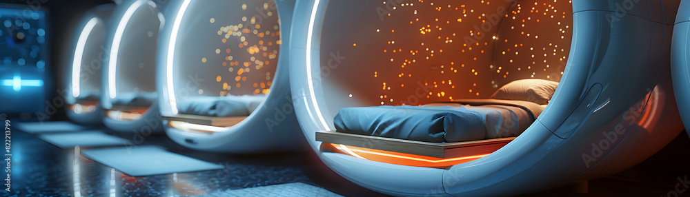 Futuristic Resort: Smart Sleep Pods for Optimal Rest Relaxation Photo ...