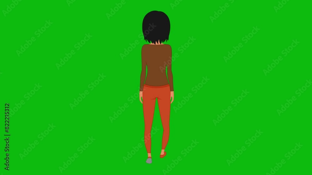 Cartoon girl walking 2d animation, 4k resolution, girl, cartoon female ...