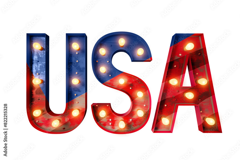 USA sign isolated on transparent background. USA vintage sign. USA ...