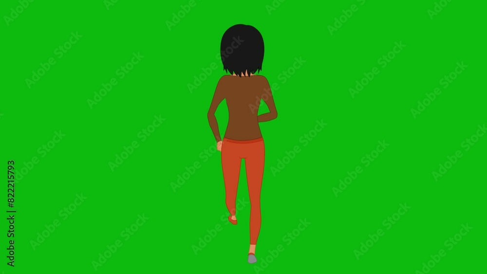 Cartoon girl running 2d animation, 4k resolution, girl, cartoon female ...