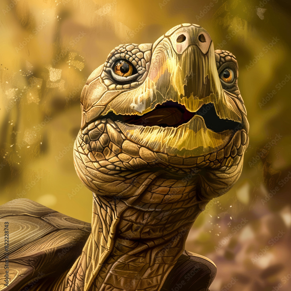 Cartoon Caricature of a Giant Tortoise. Generated Image. A digital ...