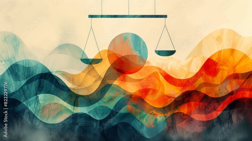 An abstract portrayal of social change, set against a surreal and ...