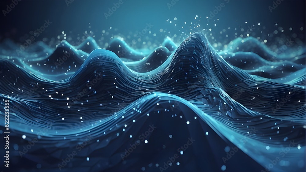 the wave of digital technology. futuristic vector image in blue. Big ...