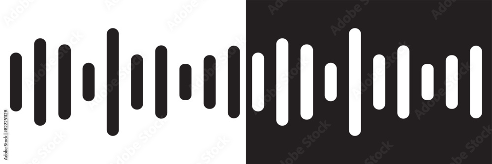 Radio Wave icon. Monochrome simple sound wave on transparent background ...