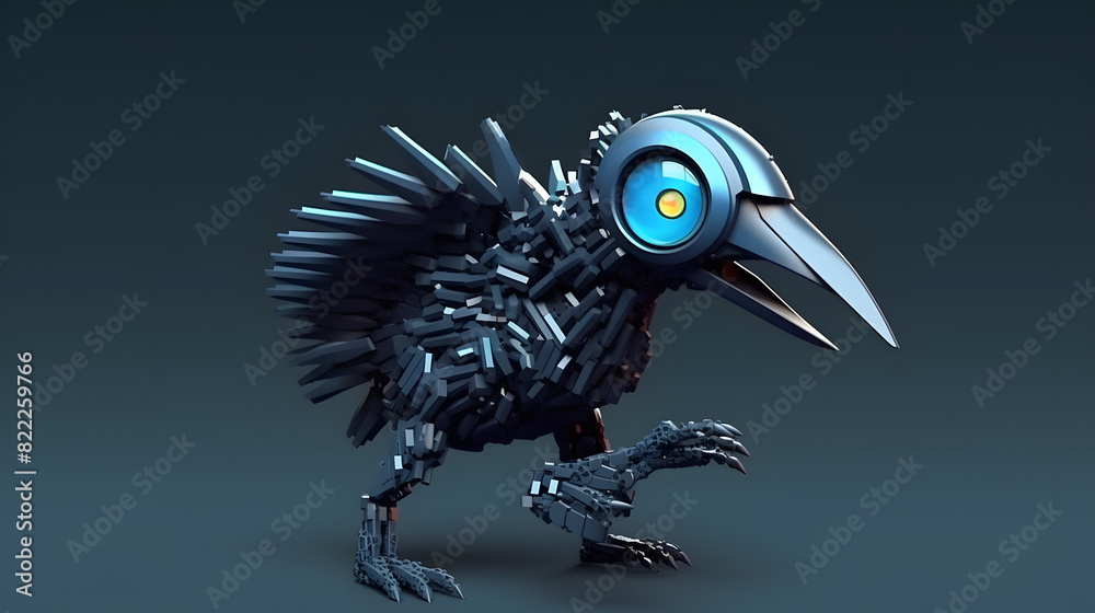 robot Microraptor 3d pixel Stock Illustration | Adobe Stock