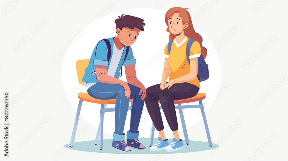 teacher consoling a student, upset or struggling with a difficult ...