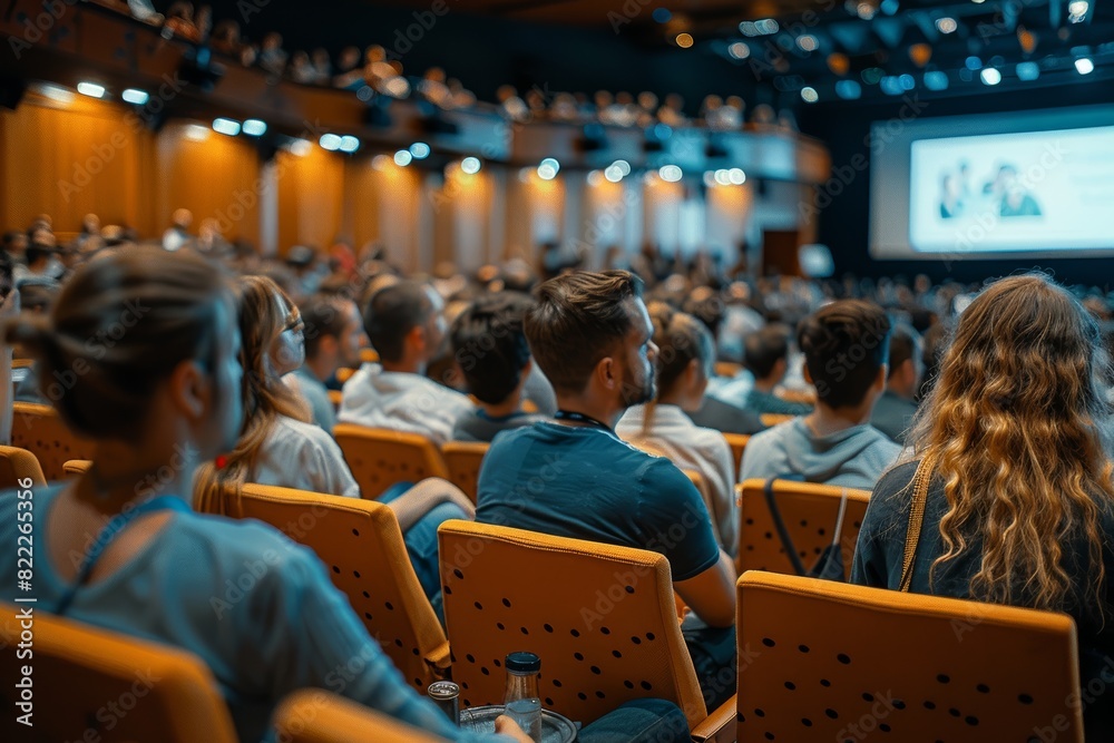 Movie theater or cinema with a large screen and many rows of seats full ...
