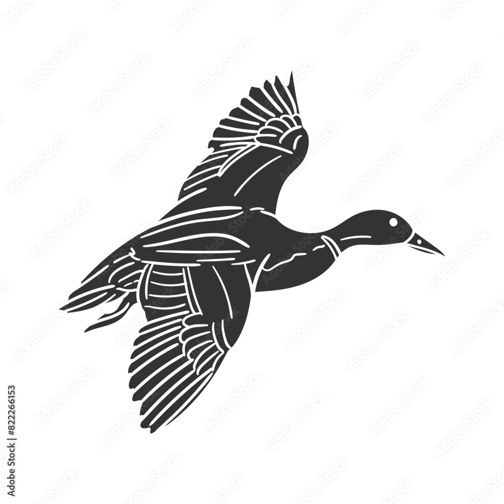 Duck Icon Silhouette Illustration. Bird Vector Graphic Pictogram Symbol ...
