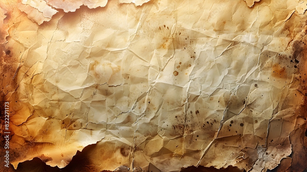 Grunge crumpled aged textured vintage paper background with detailed ...